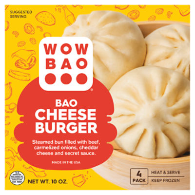 Wow Bao Cheeseburger Bao, 4 count, 10 oz - The Fresh Grocer