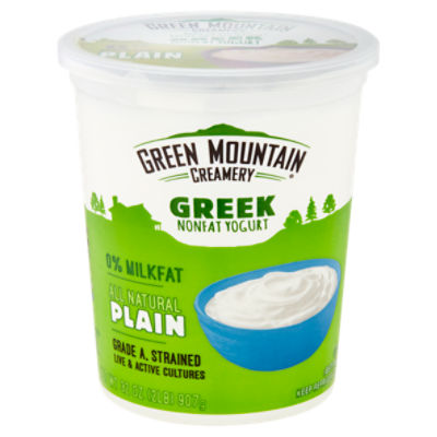 Green Mountain Creamery Plain Greek Nonfat Yogurt, 32 oz - Fairway