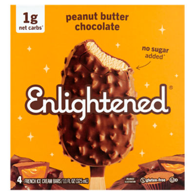 Enlightened Keto Peanut Butter Chocolate Ice Cream Bars, 2.75 fl oz, 4 ...