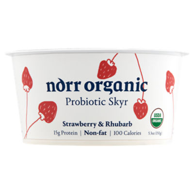 Norr Organic Strawberry & Rhubarb Probiotic Skyr, 5.3 oz
