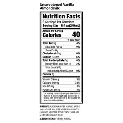 Vanilla Almond Milk Nutrition Facts