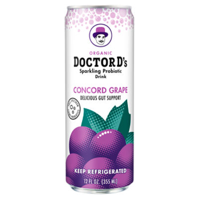Doctor D's Concord Grape Sparkling Probiotic Drink, 12 fl oz