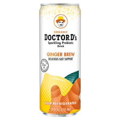 Doctor D's Ginger Brew Sparkling Probiotic Drink, 12 fl oz