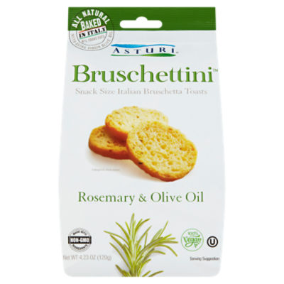 Asturi Bruschettini Rosemary & Olive Oil, Italian Bruschetta Toasts