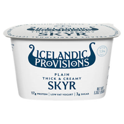 Icelandic Provisions Plain Thick & Creamy Skyr Low Fat Yogurt, 5.3 oz ...