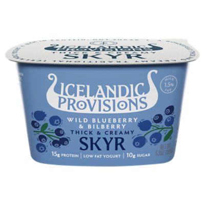Icelandic Provisions Wild Blueberry & Bilberry Thick & Creamy Skyr, Low ...