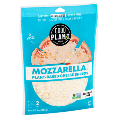 Good Planet Foods Mozzarella Style Plant-Based Cheese Shreds, 8 oz