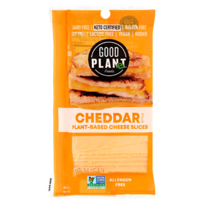 Good Planet Foods Cheddar Style Plant-Based Cheese Slices, 10 count, 8 ...