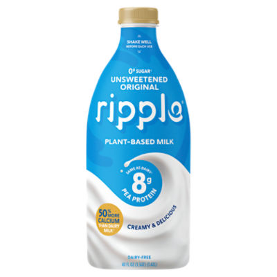 Ripple Unsweetened Original Plant-Based Milk, 48 fl oz - Fairway