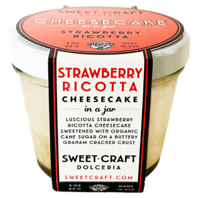 Sweet Craft Dolceria Strawberry Ricotta Cheese Cake in a Jar, 3 oz ...