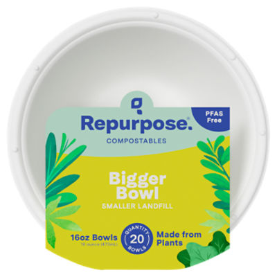 Repurpose Compostables 16oz Bowls, 20 count