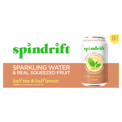 Spindrift Unsweetened Half Tea & Half Lemon Sparkling Water & Real ...