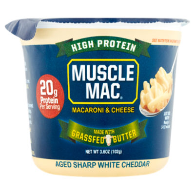Muscle Mac High Protein Aged Sharp White Cheddar Macaroni & Cheese, 3.6 oz