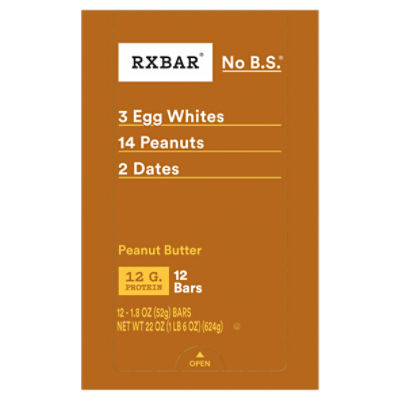 RXBAR Peanut Butter Protein Bar, 1.83 oz, 12 count