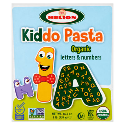 Helios Kiddo Pasta Organic Letters & Numbers Pasta, 16.0 oz - Fairway