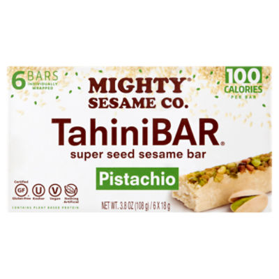 Mighty Sesame Co. TahiniBAR Pistachio Super Seed Sesame Bar, 6 count, 3 ...