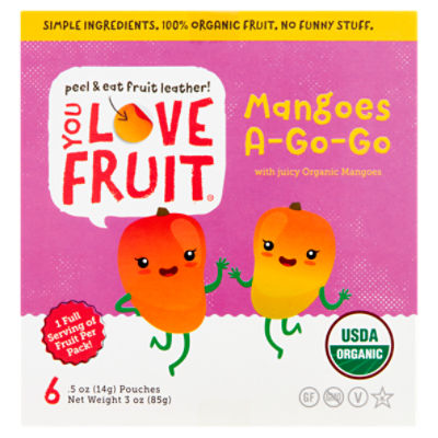 You Love Fruit Mangoes A-Go-Go Fruit Snacks, .5 oz, 6 count - Fairway