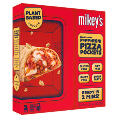 Mikey's Plant-Based Pepperoni Pizza Pockets, 2 count, 8 oz