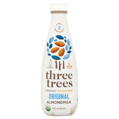 Three Trees Organic Unsweetened Original Almondmilk, 28 fl oz