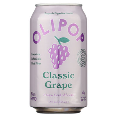 Olipop Classic Grape Soda, 12 fl oz
