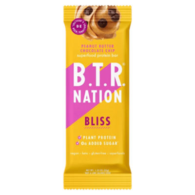 BTR Nation Superfood Protein Bar Peanut Butter Chocolate Chip - Gourmet