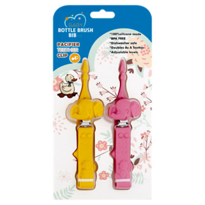 Baby Bottle Brush Bib Co. Pacifier Teether Clip - ShopRite