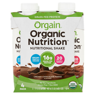 Orgain Organic Nutrition Creamy Chocolate Fudge Flavored Nutritional ...