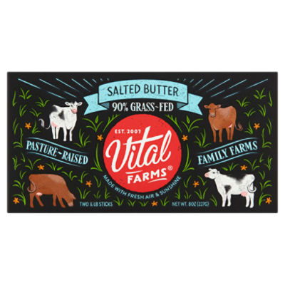 Vital Farms Grass-Fed Salted Butter, 8oz - ShopRite