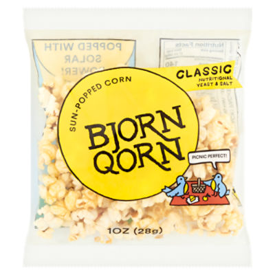BjornQorn Classic Sun-Popped Corn, 1 oz