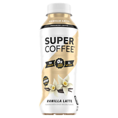 Super Coffee Vanilla Latte Enhanced Coffee, 12 fl oz - Gourmet