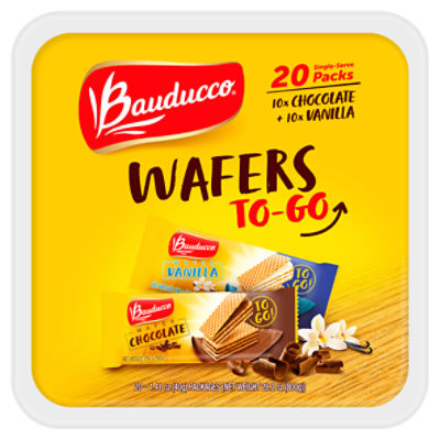 Bauducco Vanilla and Chocolate Wafers To-Go, 1.41 oz, 20 count - Price Rite