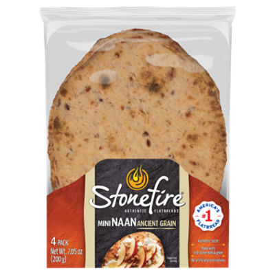 Stonefire Ancient Grain Mini Naan, 4 count, 7.05 oz