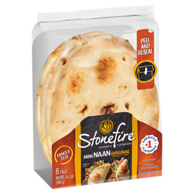 Stonefire Original Mini Naan Family Size, 8 count, 14.1 oz - Fairway