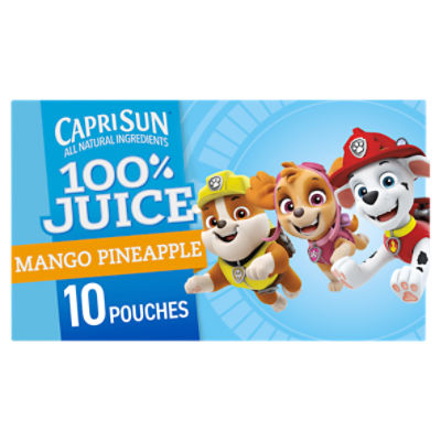Capri Sun Mango Pineapple Flavored 100% Juice, 6 fl oz, 10 count