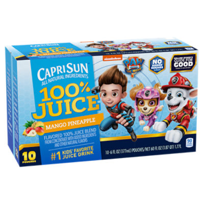 Capri Sun Mango Pineapple Flavored, 100% Juice