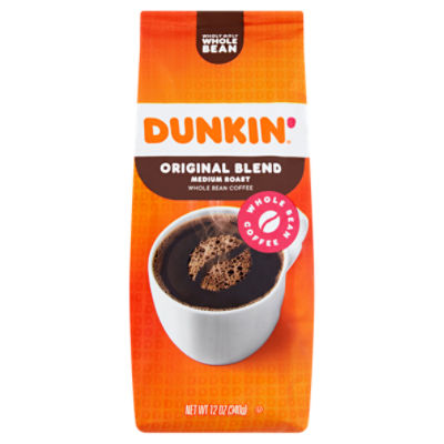 Dunkin' Original Blend Medium Roast Whole Bean Coffee, 12 oz - The ...