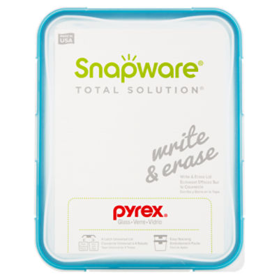 Pyrex Snapware Total Solution 6 Cup Glass Food Storage with Write ...