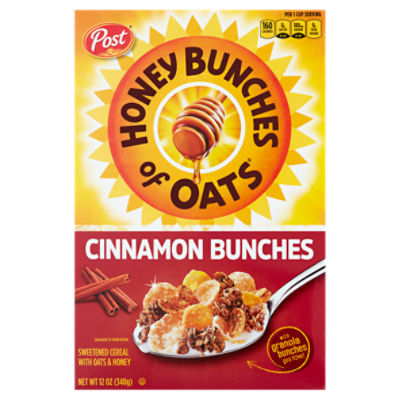 Post Honey Bunches of Oats Cinnamon Bunches Sweetened Cereal with Oats ...