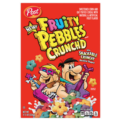 Post Fruity Pebbles Crunch'd Cereal with Snackable Crunchy Rockstar ...