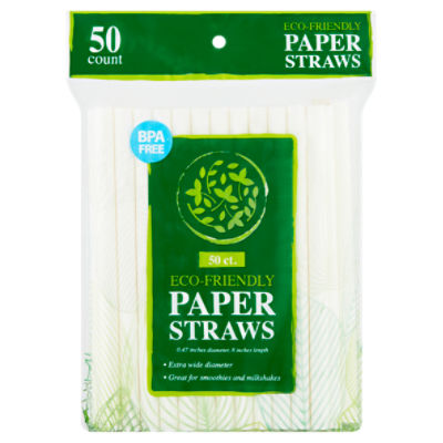Eco-Friendly Paper Straws, 50 count - Fairway