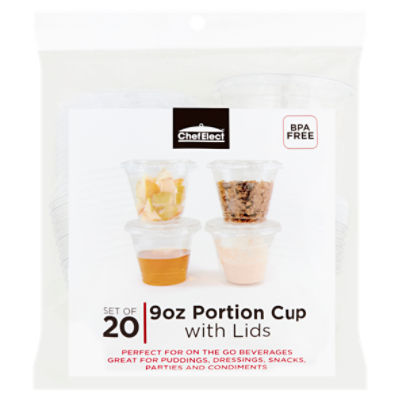 Chef Elect 9oz Portion Cup with Lids, 20 count - ShopRite
