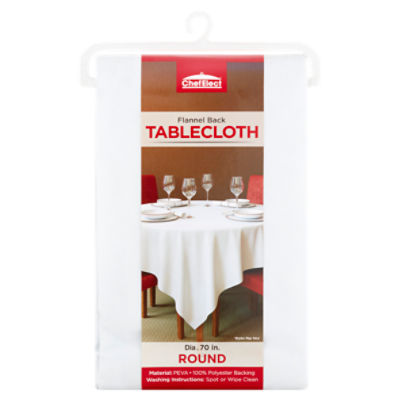 Chef Elect Flannel Back Tablecloth, 70 In Round - ShopRite