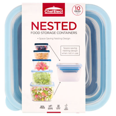 ChefElect Nested Food Storage Containers, 10 count - ShopRite