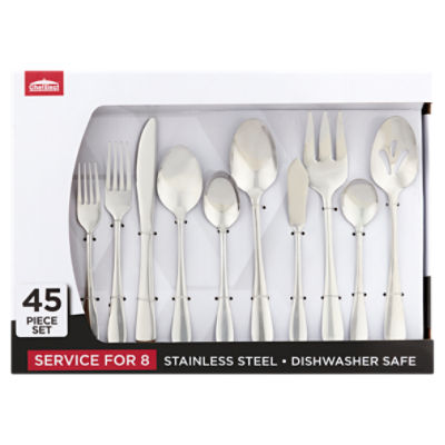 ChefElect Service for 8 Stainless Steel Flatware Set, 45 each - ShopRite