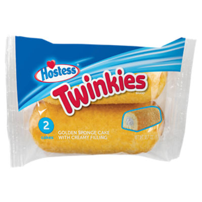 Hostess Twinkies Golden Sponge Cake with Creamy Filling, 2 count, 2.7 ...