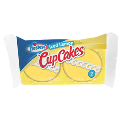 Hostess Iced Lemon CupCakes, 2 count, 3.17 oz - The Fresh Grocer