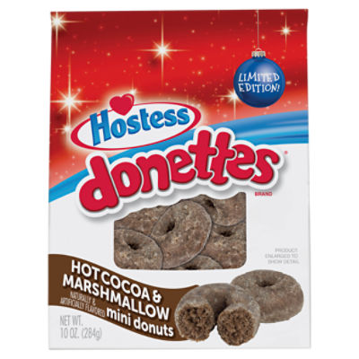Hostess Donettes Hot Cocoa & Marshmallow Mini Donuts Limited Edition ...