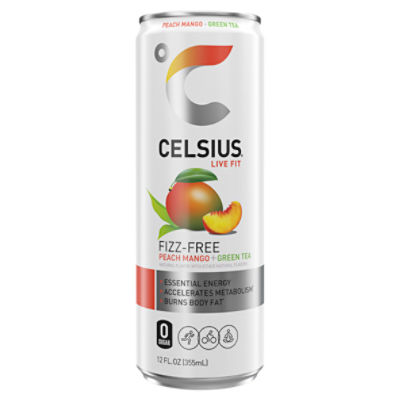 Celsius Energy Drink Green Tea Peach Mango 12 Fl Oz