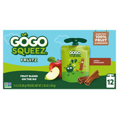 Materne GoGo Squeez Apple Cinnamon Fruit on the Go, 3.2 oz, 12 count ...