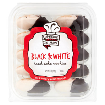 Superior on Main Black & White Iced Cake Cookies, 10 count, 8 oz - ShopRite